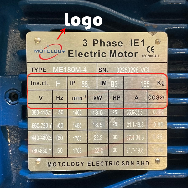 Cách đọc thông số động cơ điện Motology 3 pha